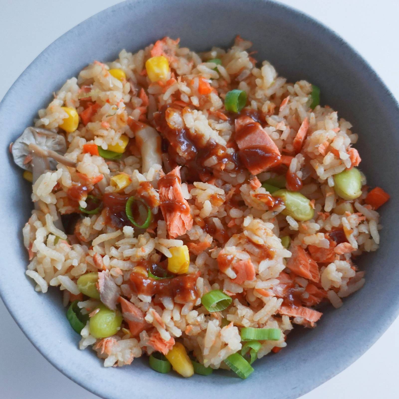 One Pot Rice Cooker Soy Miso Salmon Rice - Cup of Liv Kitchen